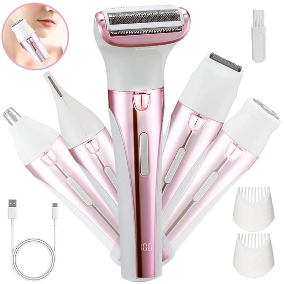 TURKIO 5-in-1 Rechargeable Electric Razor, Cordless Shaver for Face ...