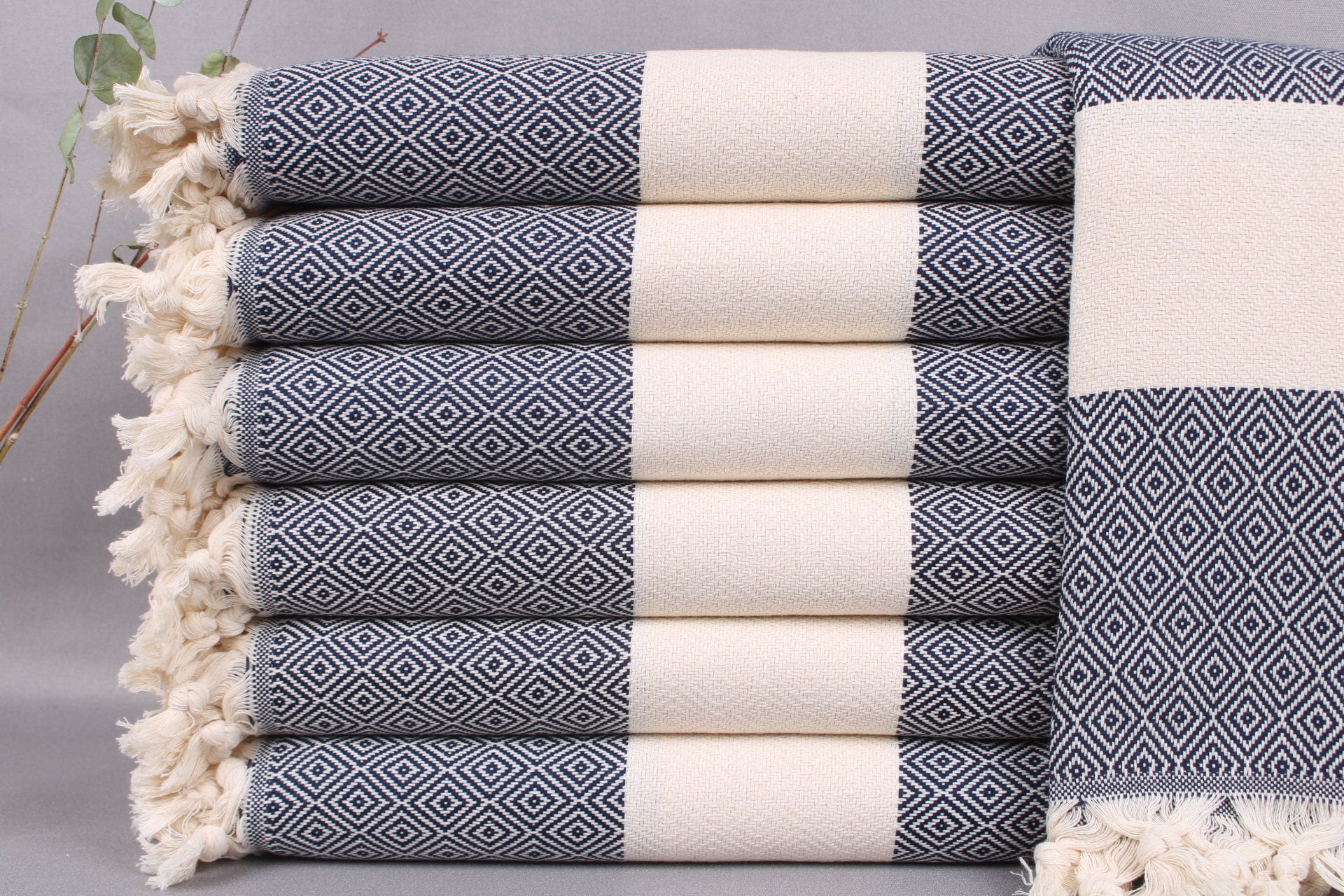 Turkish Bath Towel, Turkish Beach Towel, Navy Towel, Diamond Towel ...