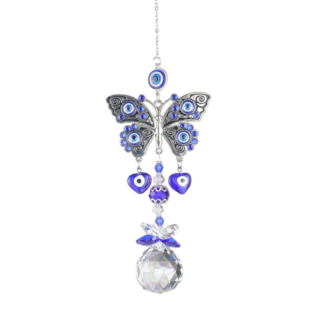 Turkish Blue Evil Eye with Butterfly Hanging Decoration Ornament ...