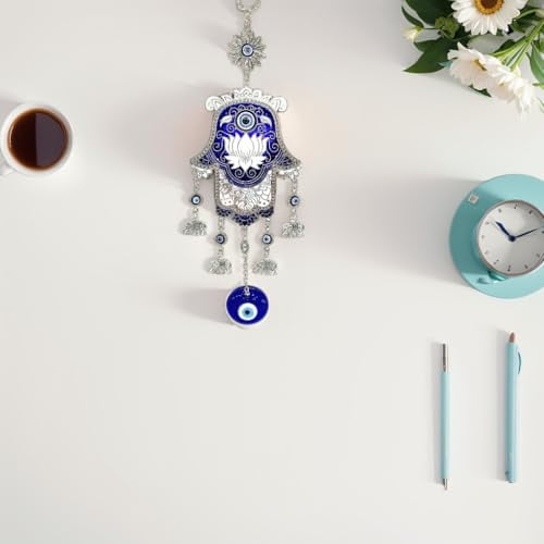 Turkish Blue Evil Eye Hamsa Hand Amulet Blessing Wall Hanging ...