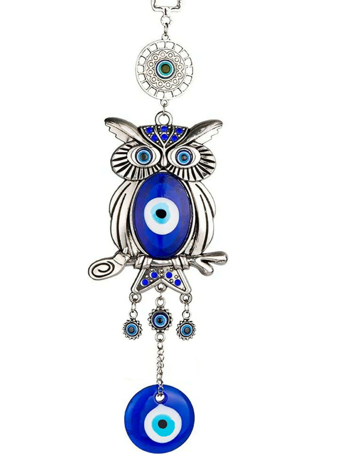 Turkish Blue Evil Eye Lucky Owl Design Home Office Wall Hanging ...