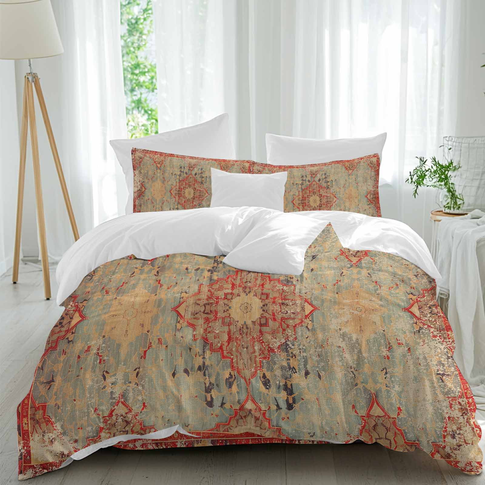 Turkish Boho Comforter Set California King Size, Wallpaper Murals Retro ...
