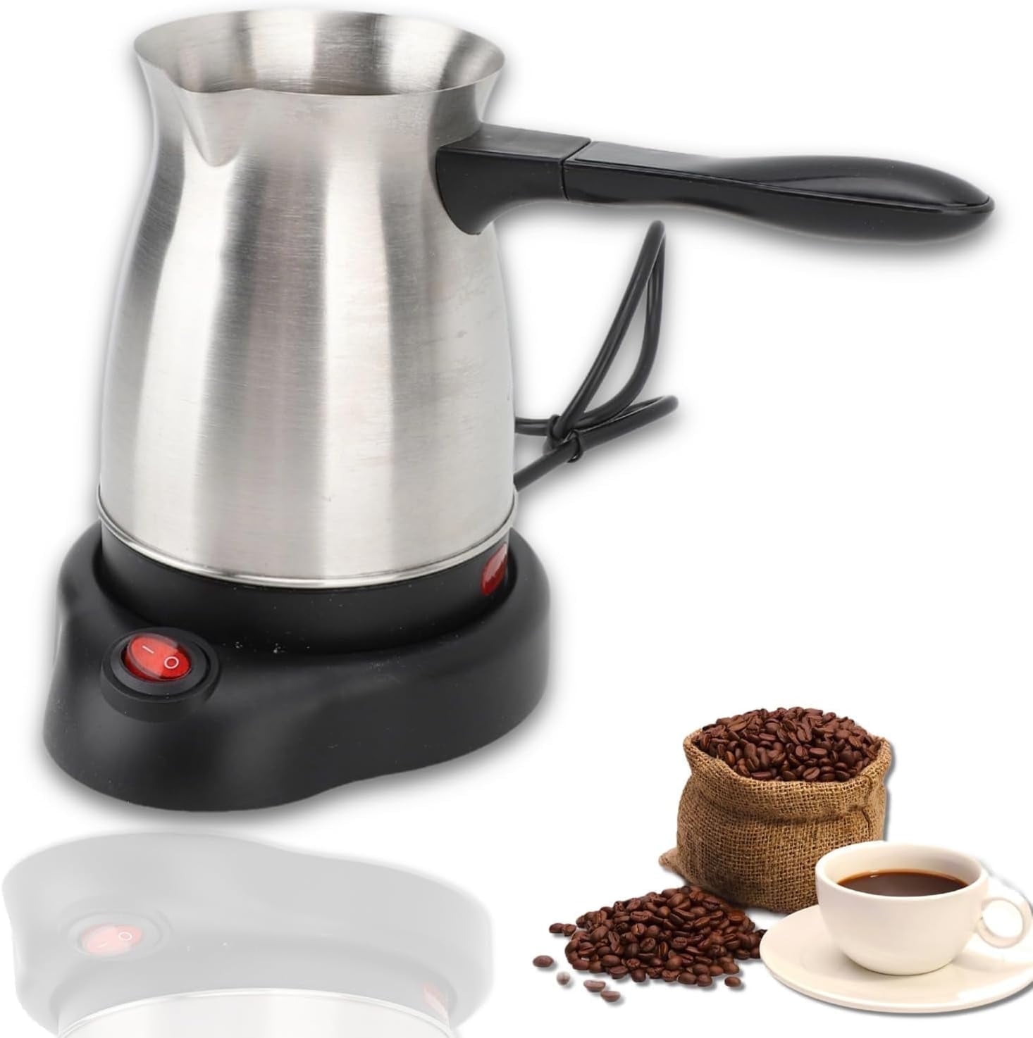 ChrumpTon Turkish Coffee Maker Electric Coffee Pot 17 oz, Fast Heating ...