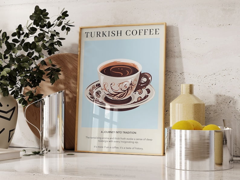 Turkish Coffee Poster, Tea Coffee Print, Japanese Tea, Retro Beverage ...