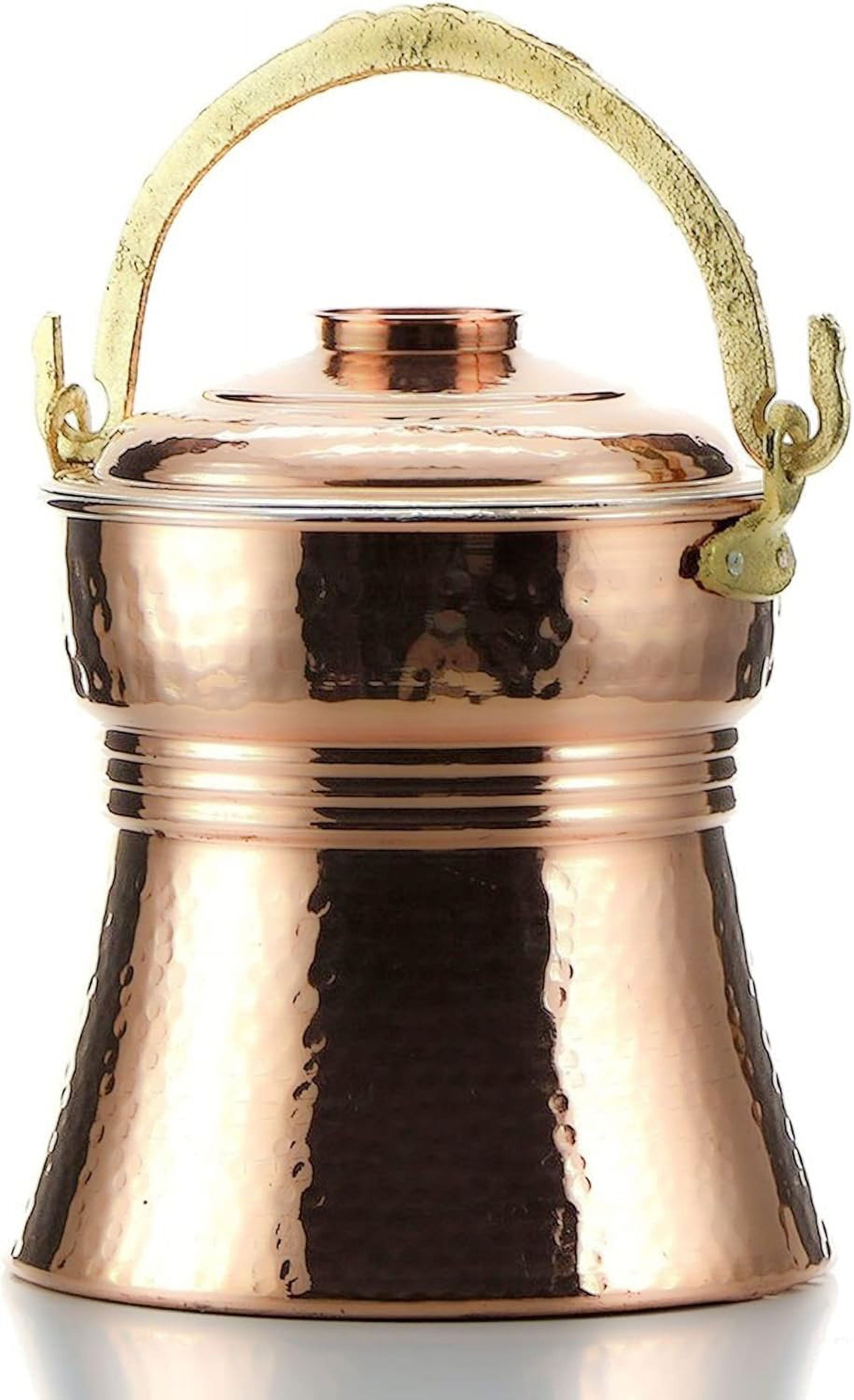 Turkish Copper Bucket with Lid and Brass Handle | Handmade Ayran Bucket ...