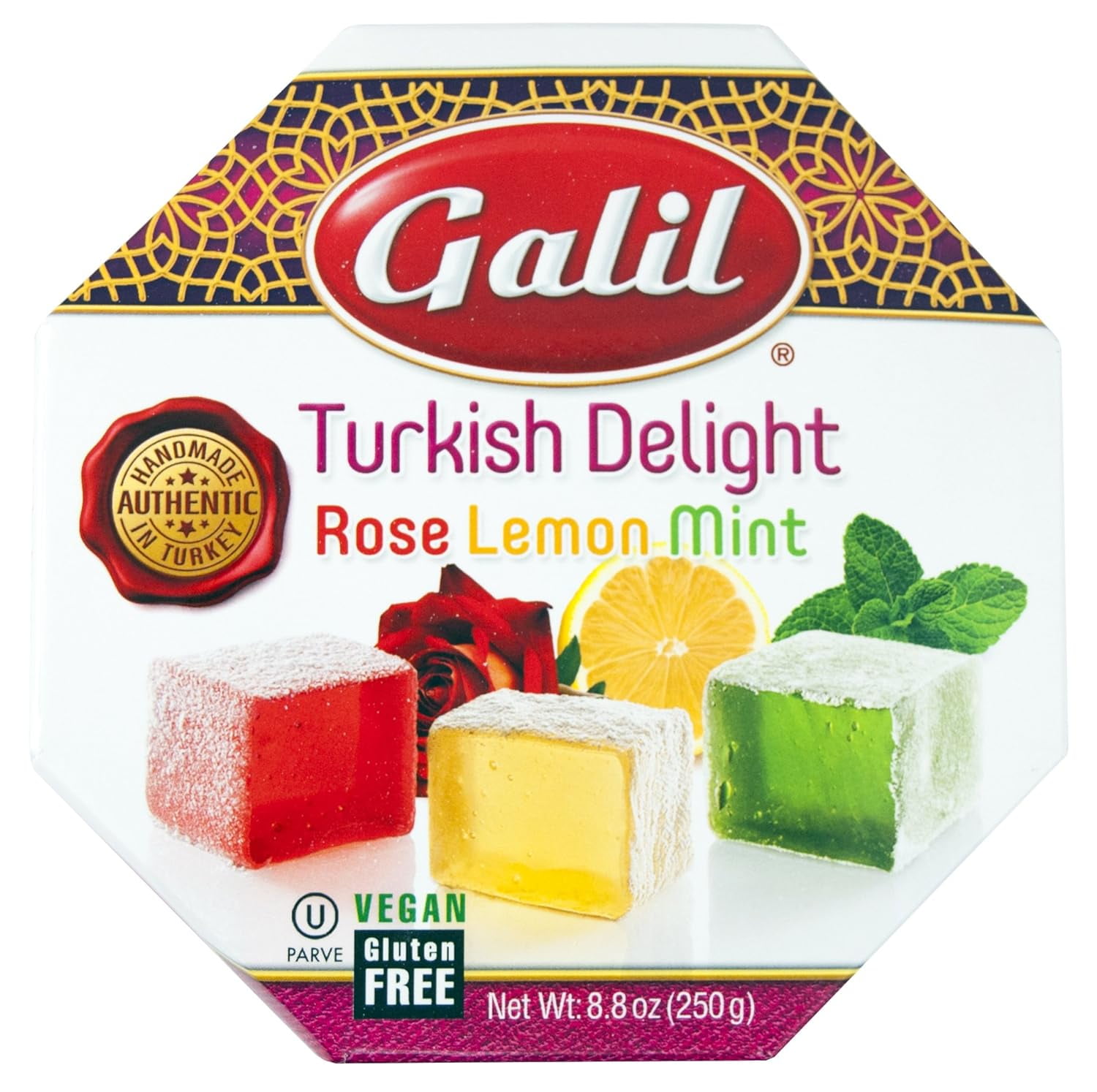 Turkish Delight Assorted - Rose, Lemon, & Mint Turkish Candy 8.8-Ounce ...