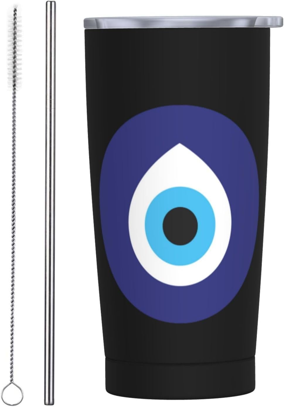 Turkish Evil Eye Cup 20oz Stainless Steel Straw Cover Cup, Car Cup ...