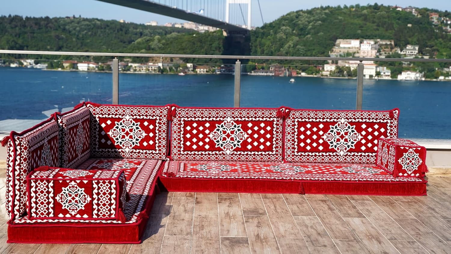 Turkish Floor Cushions Sofa, Corner Arabic Majlis Seating Set, Turkish ...