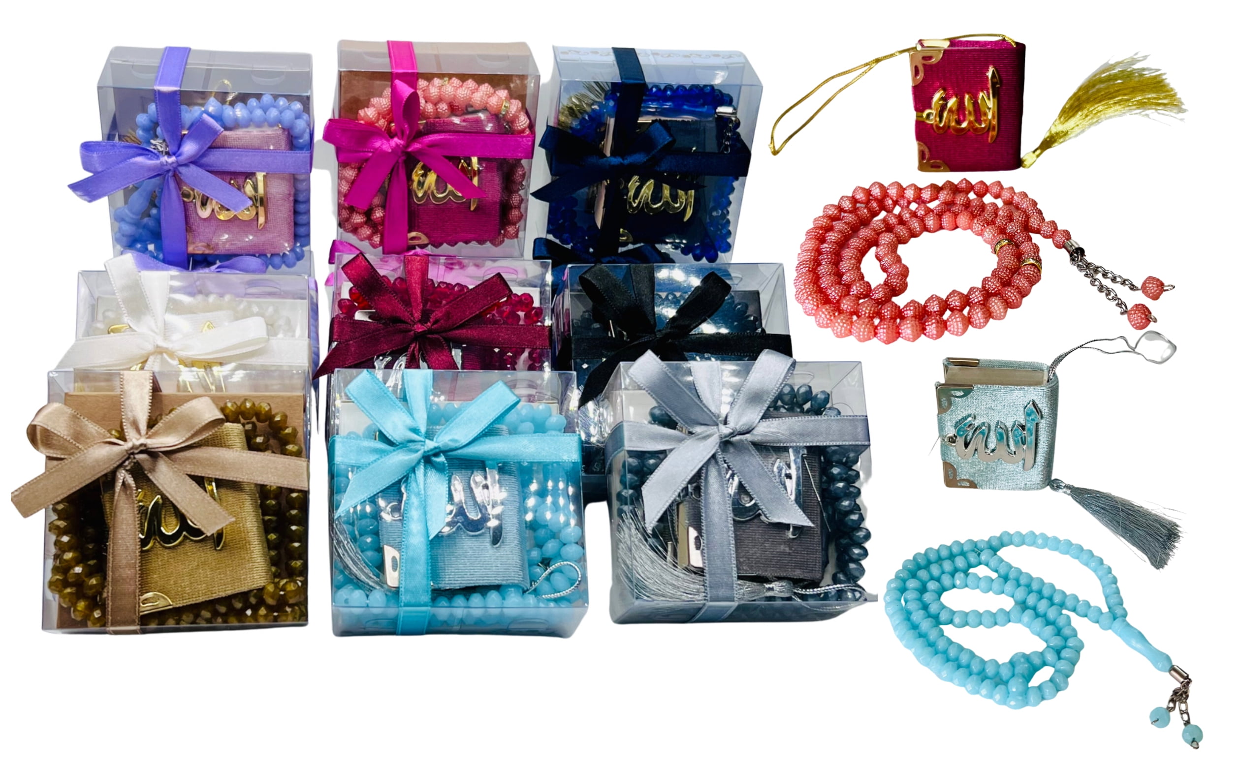Turkish Gift Set 2 Pcs Islamic Party Favor Boxes Tasbih and Mini Quran ...