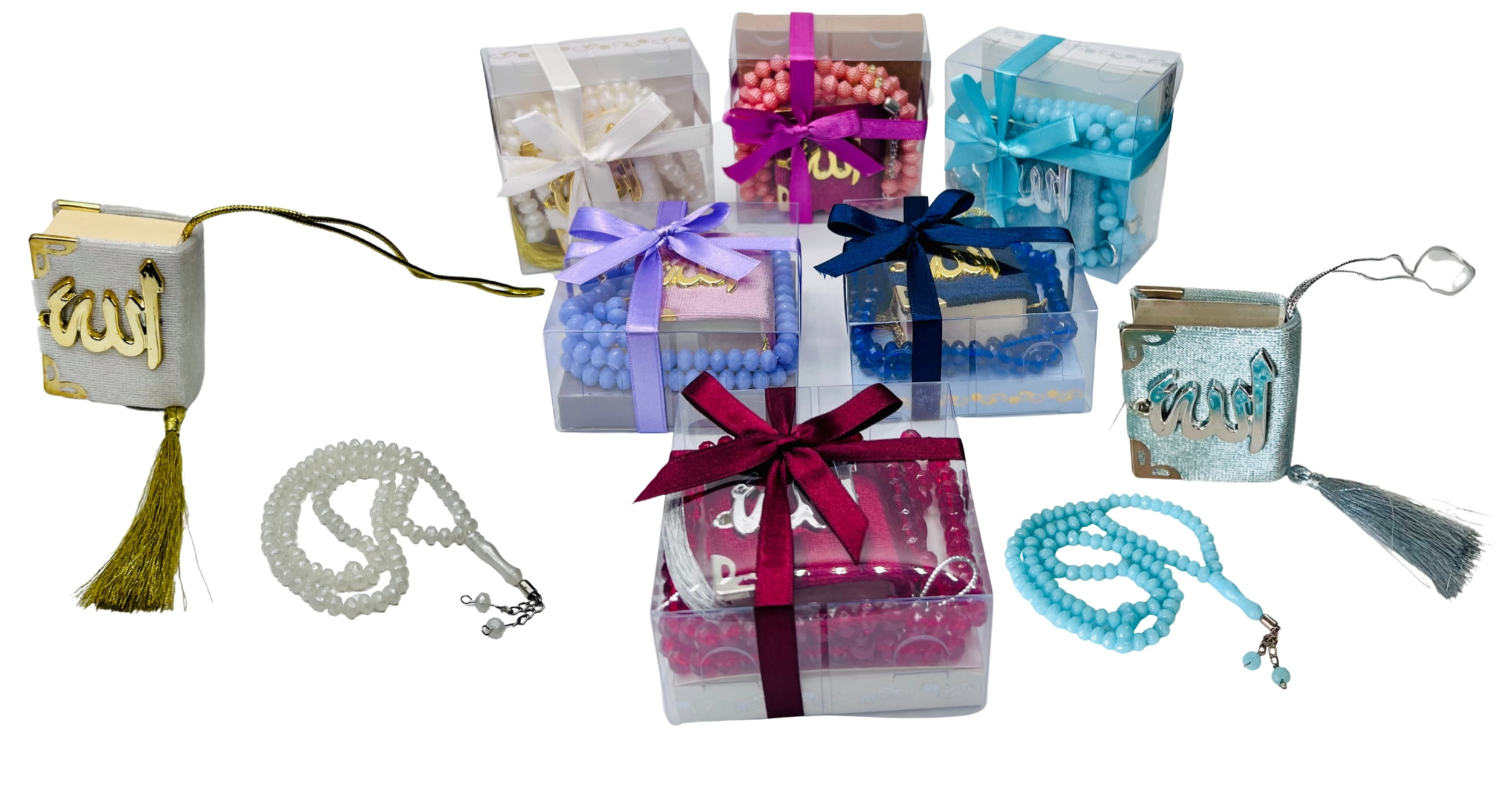 Turkish Gift Set 2 Pcs Islamic Party Favor Boxes Tasbih and Mini Quran ...