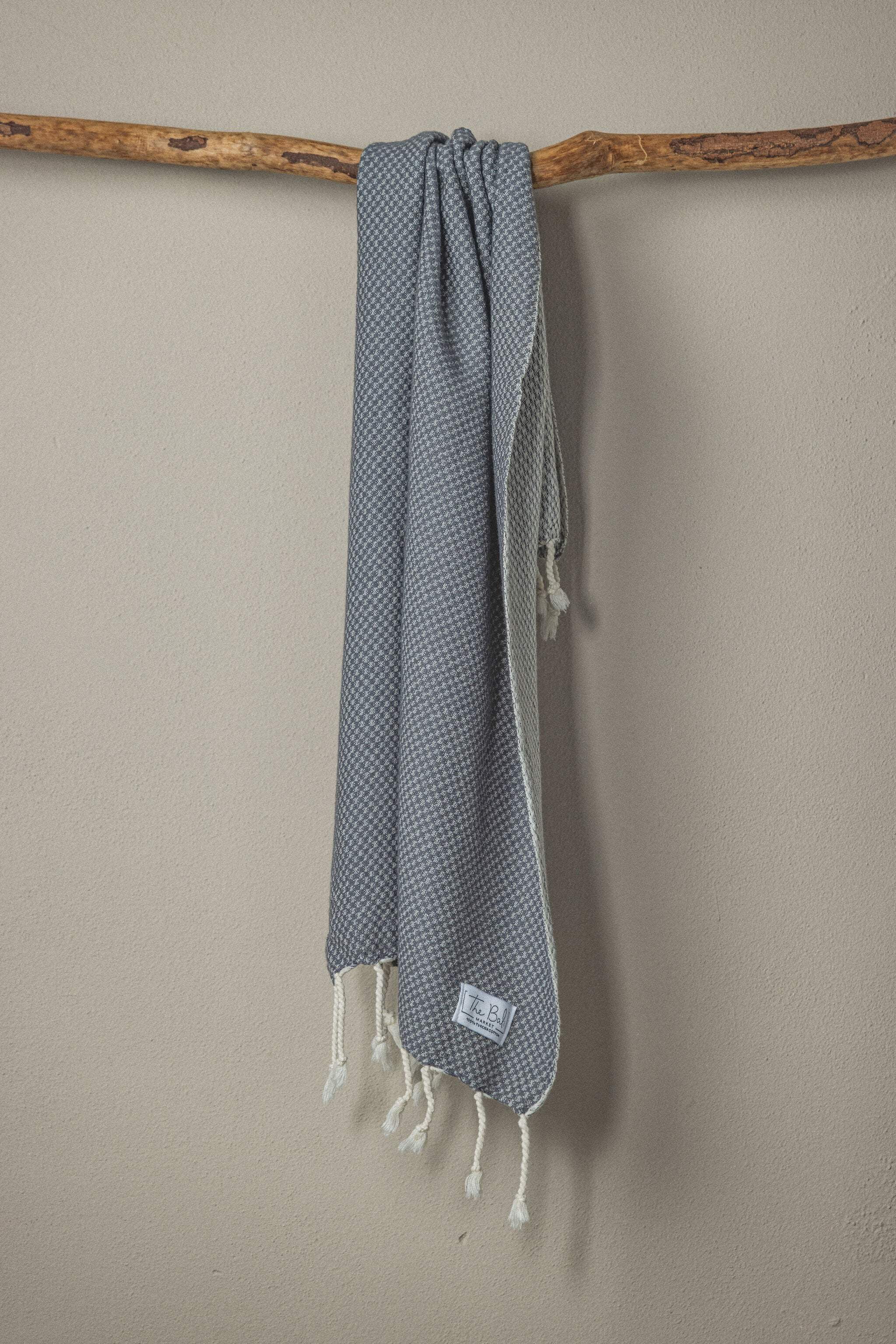 Turkish Hand/Tea Towel Waffle Weave - Dark Grey - Walmart.com