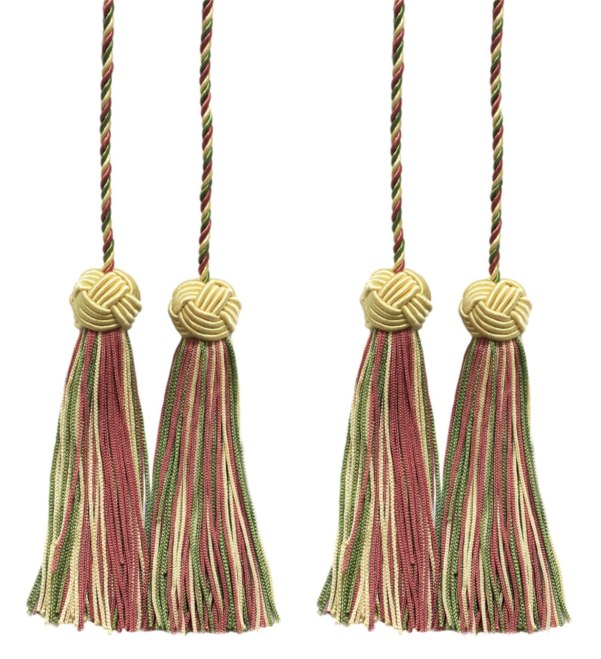 Turkish Head Double Tassel Curtain and Drapery Tieback / Holdback, 3 3/ ...