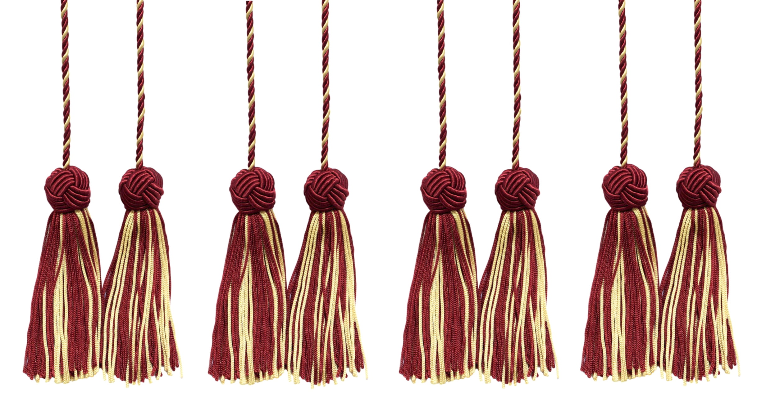 Turkish Head Double Tassel Curtain and Drapery Tieback / Holdback, 3 3/ ...