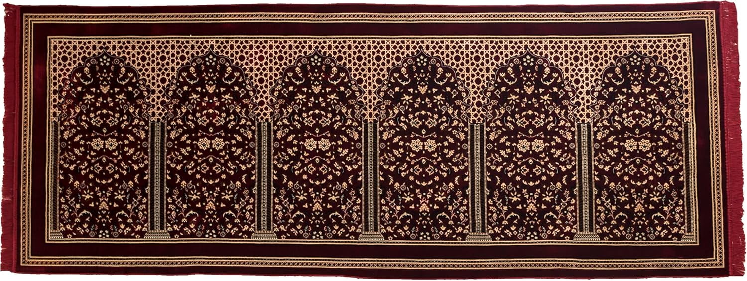 Turkish Islamic Prayer Rug - Multi Person Janamaz Sajada for Family or ...