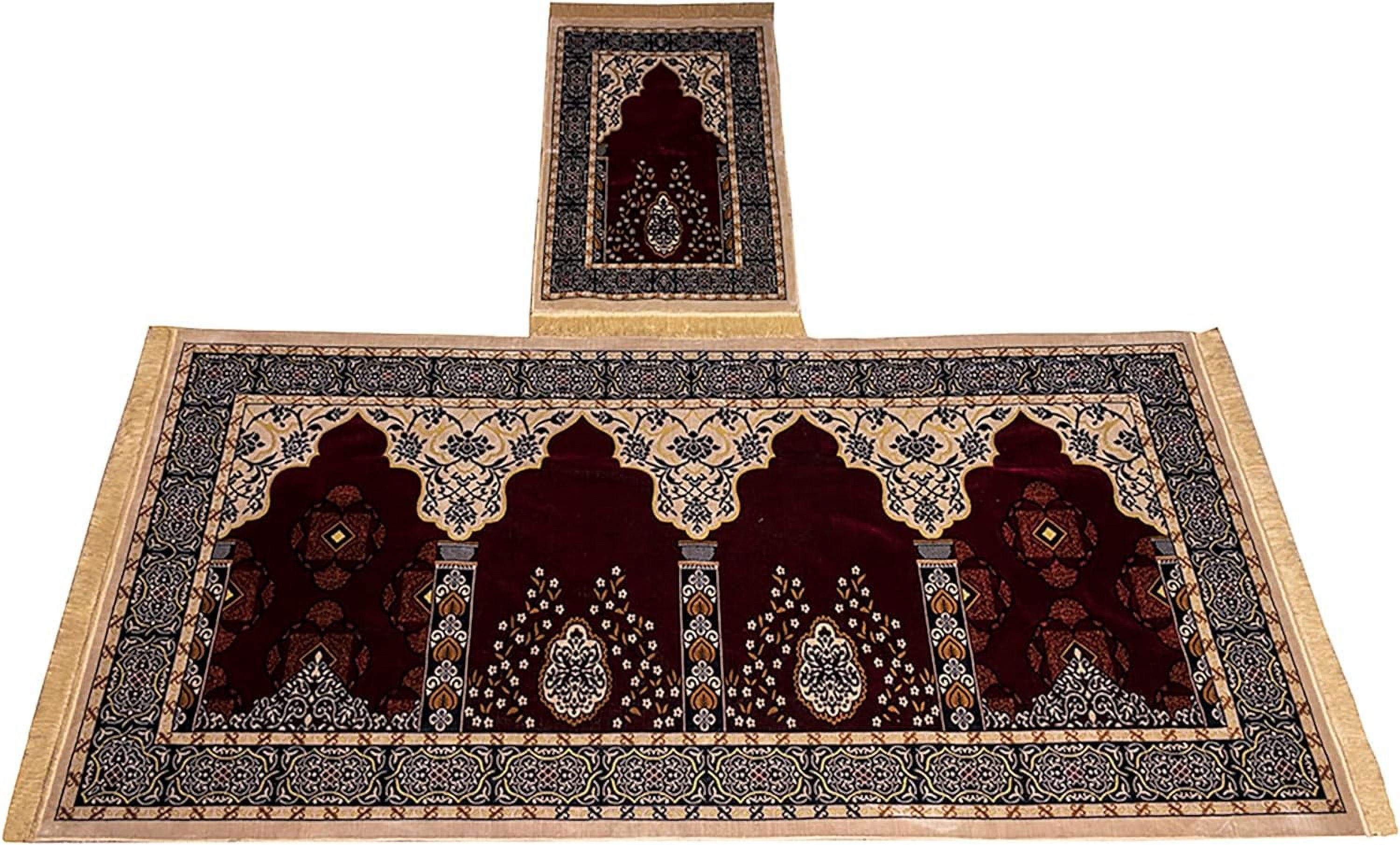 Turkish Islamic Prayer Rug - Multi Person Janamaz Sajada for Family or ...