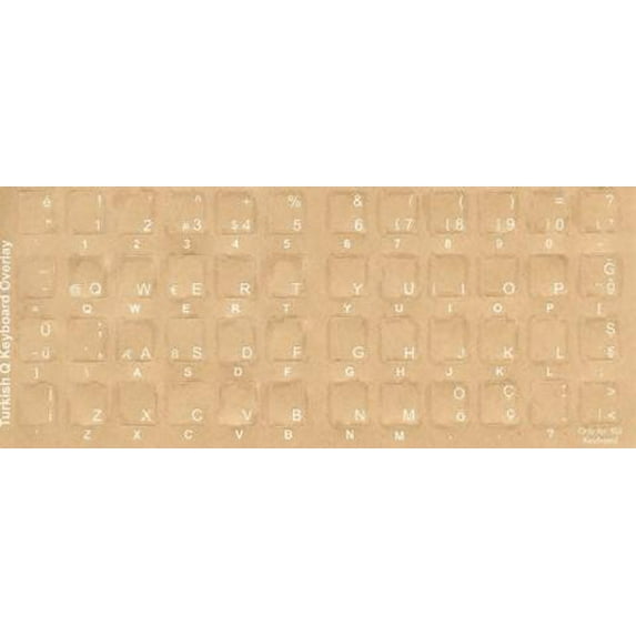 Turkish Keyboard Stickers - Labels - Overlays with White Characters for ...