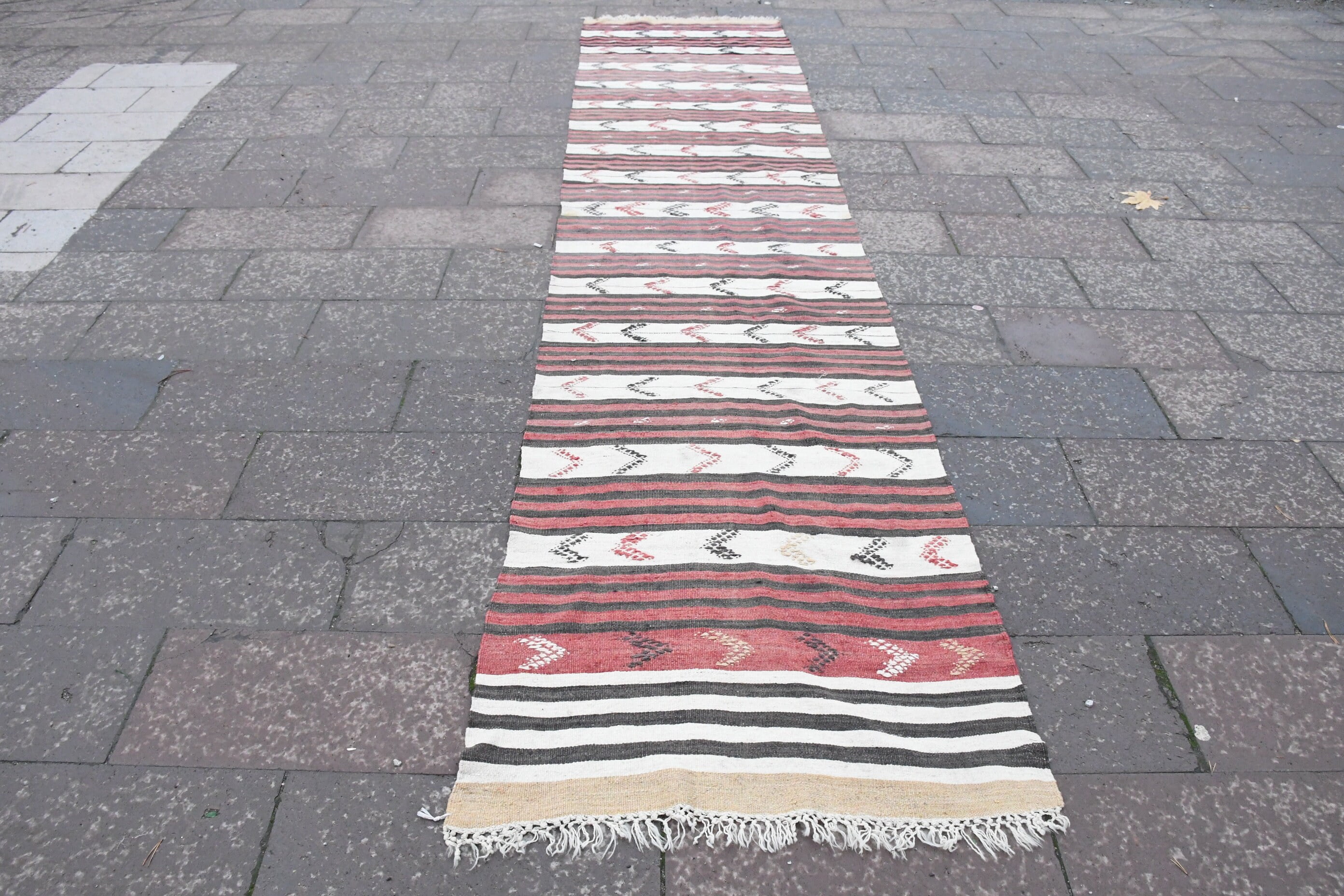 Turkish Kilim, Vintage Kilim, 3.1x14.3 ft, Oushak Kilim, Runner Kilim ...
