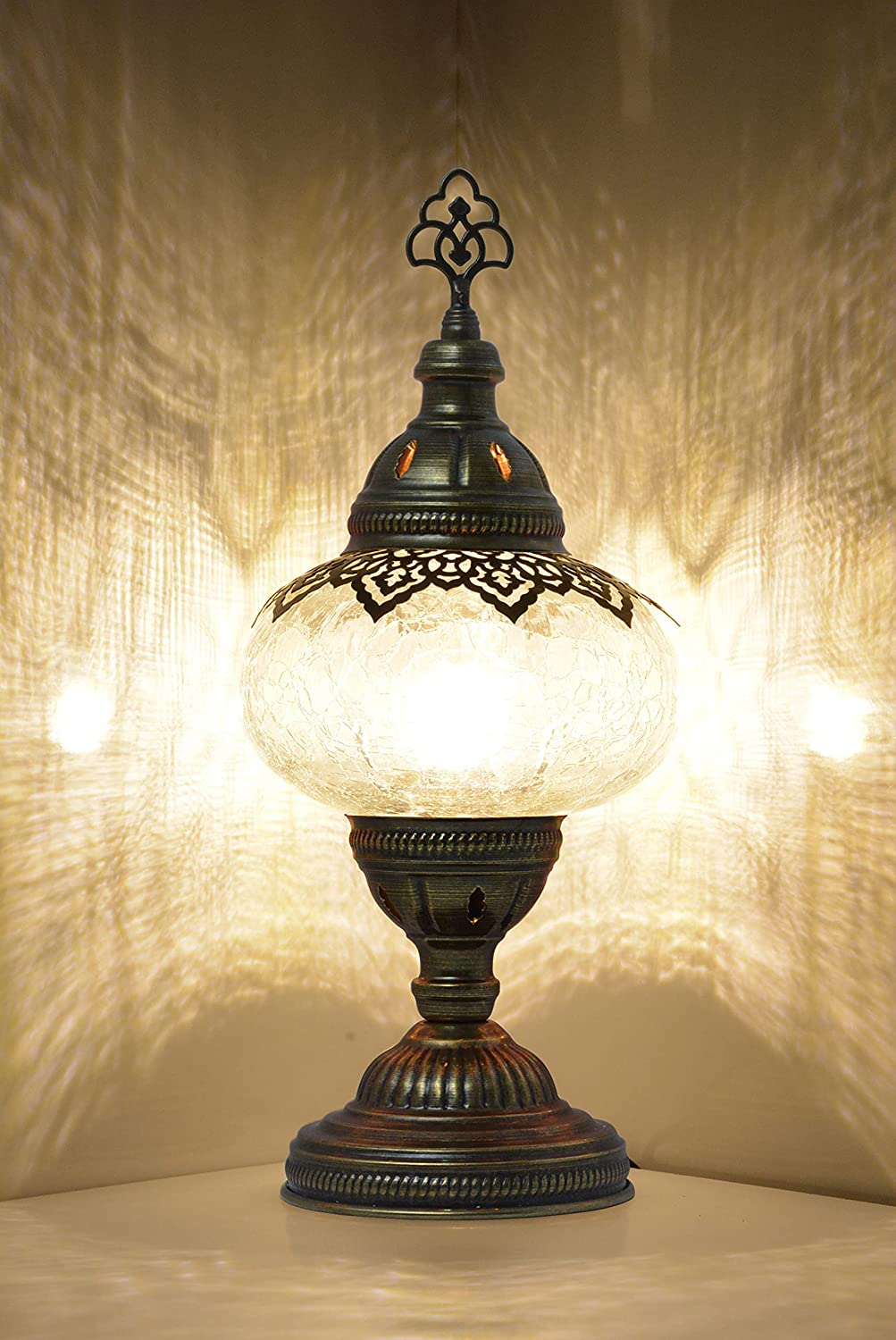 Turkish Lamp, Mosaic Table Lamp, Antique Moroccan Decorative Glass ...