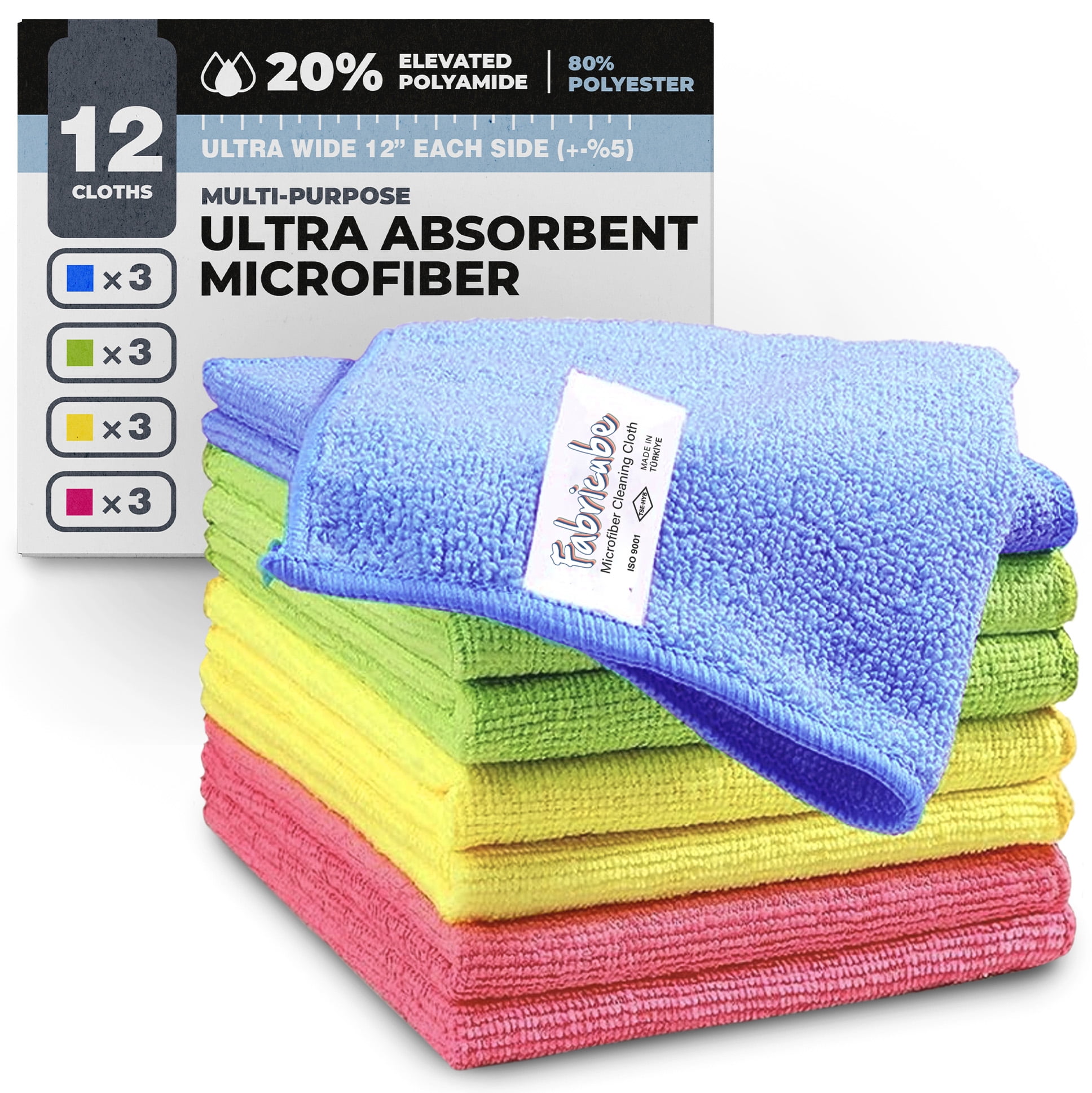 Turkish Microfiber Cleaning Cloth of 4 Colors | 20% Polyamide for ...