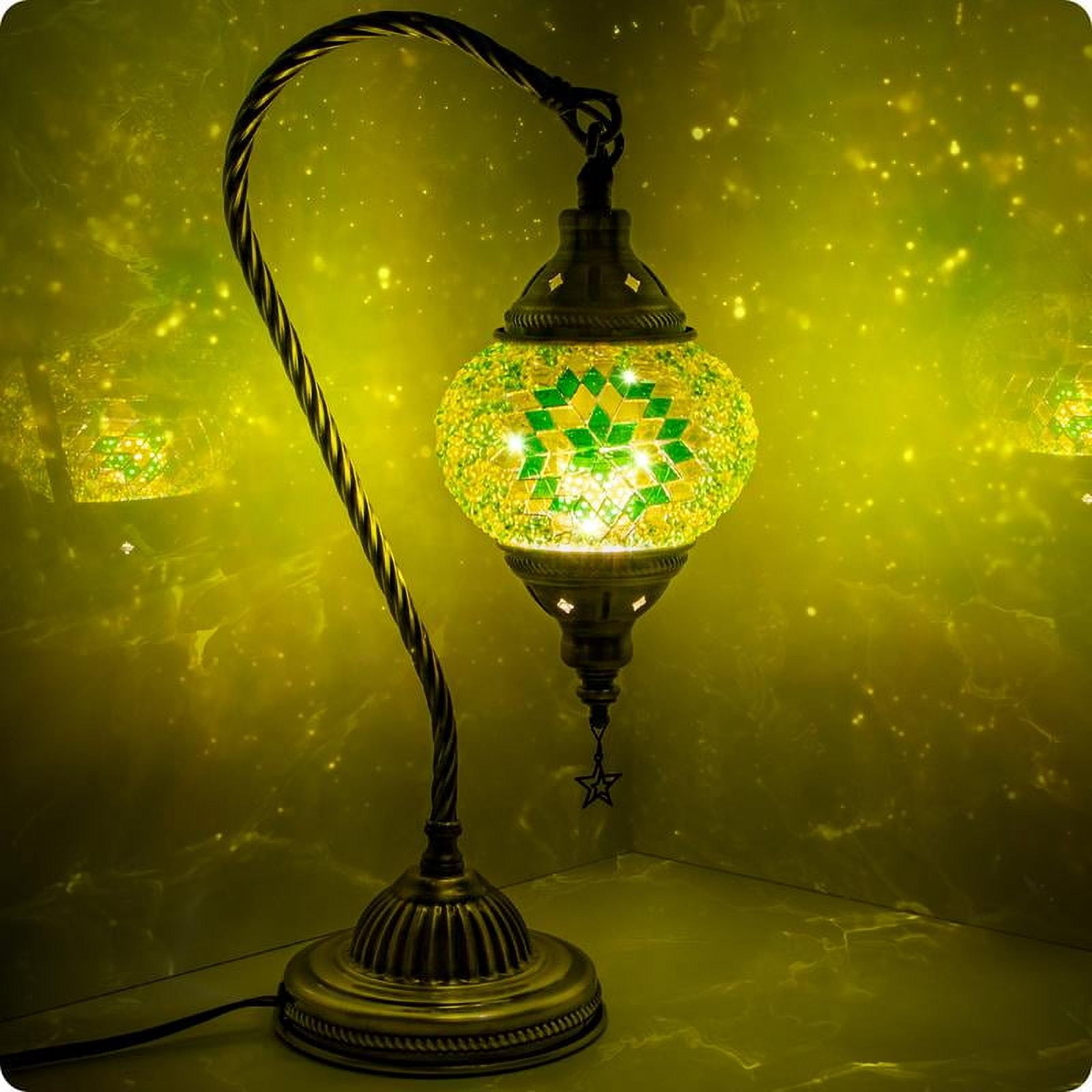 Turkish Moroccan Lamp with Bronze Base 3-Way Color Changing Handmade ...