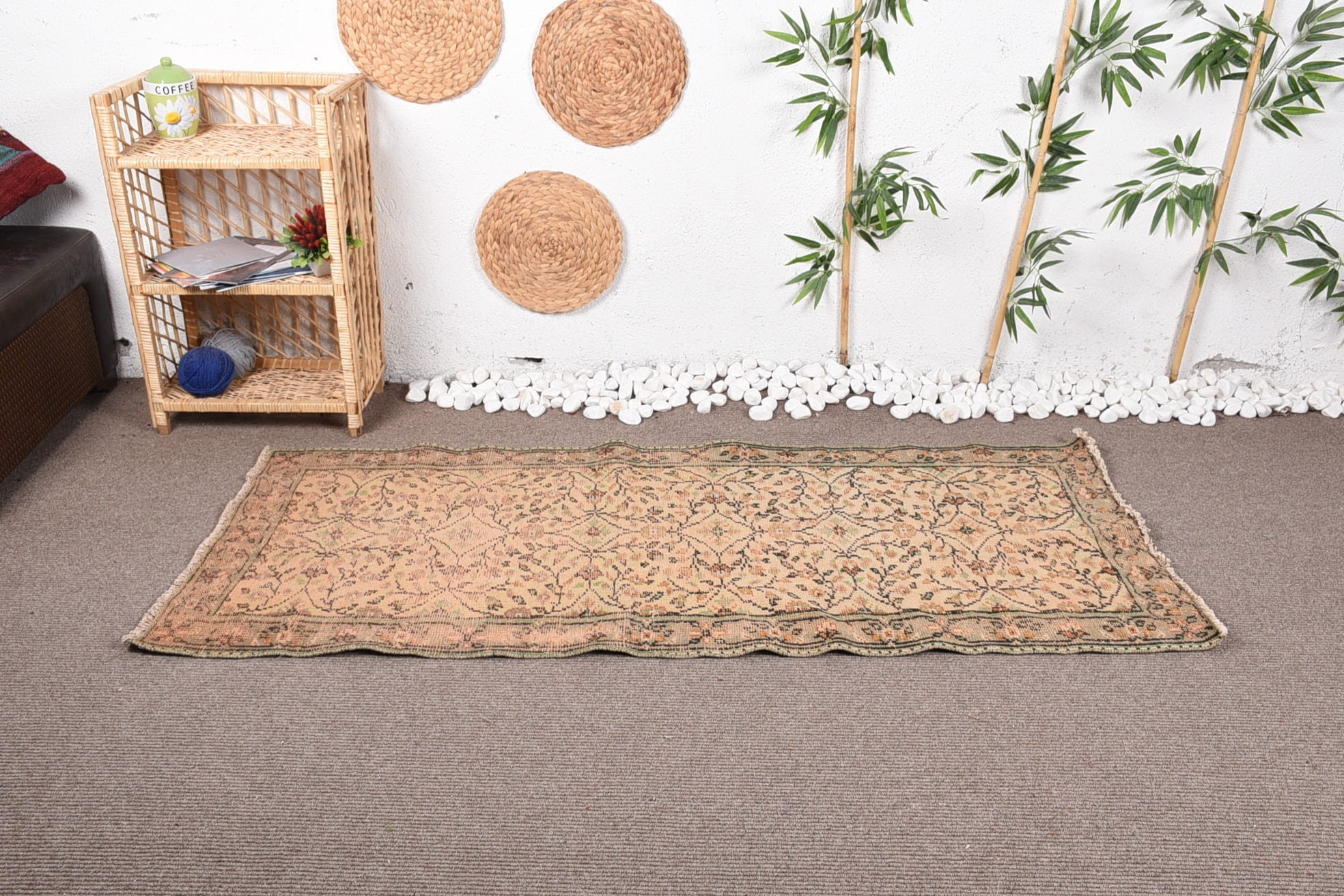 Turkish Rugs, 2.8x6.2 ft Accent Rug, Oriental Rug, Vintage Rug, Kitchen ...