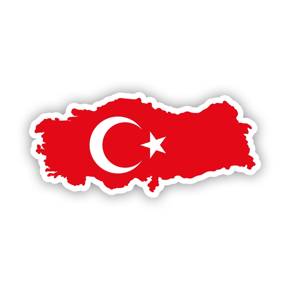 Turkish Shaped Turkey Flag Sticker Decal - Self Adhesive Vinyl ...
