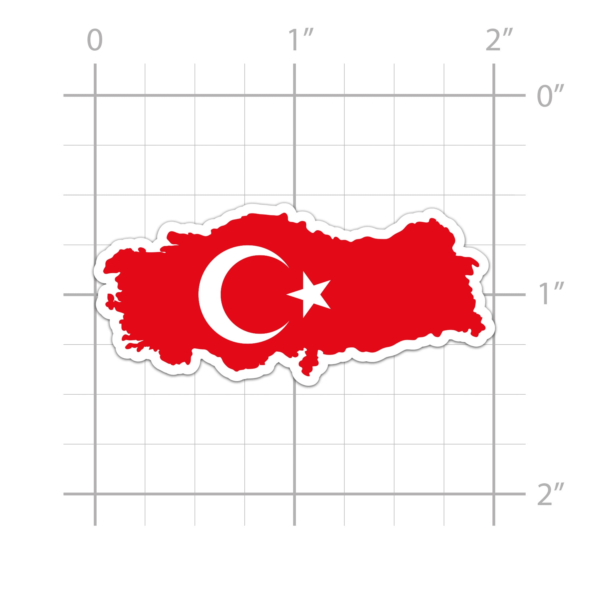 Turkish Shaped Turkey Flag Sticker for water bottle phone tumbler hard ...