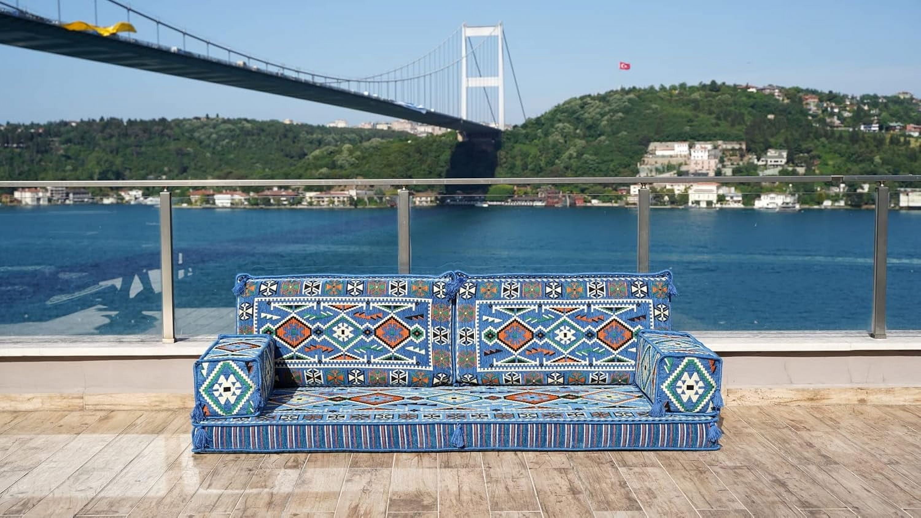 Turkish Sofa Set, Light Blue Modular Sofa Bed, Floor Cushions, Couch ...