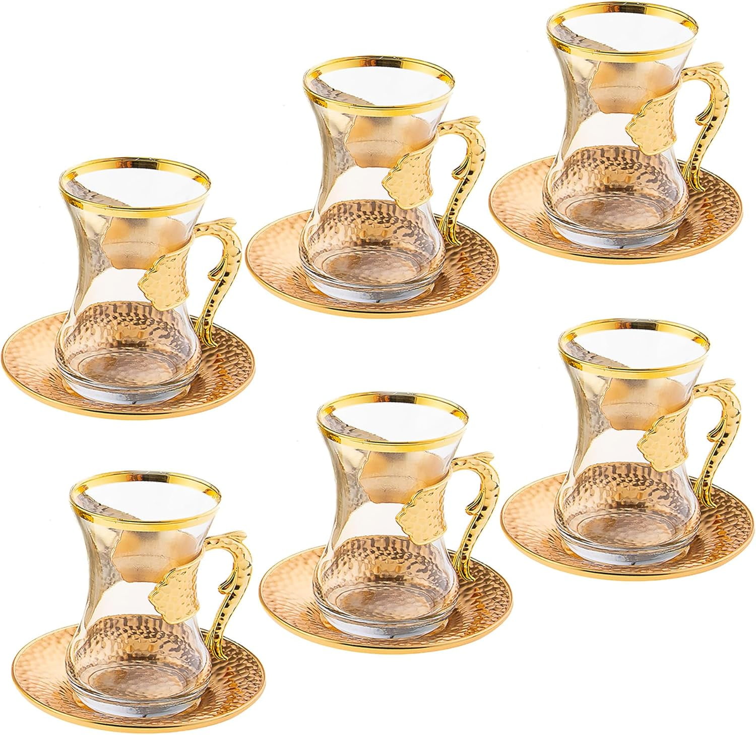 Turkish Tea Glass Set of 6 | Turkish Tea Glasses with Holders | Turkish ...