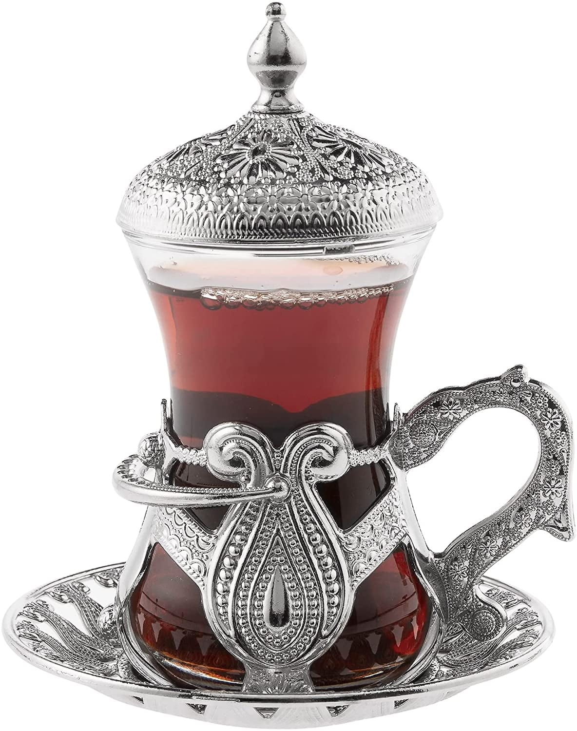 Turkish Tea Glass Set of 6 | Turkish Tea Glasses with Holders | Turkish ...