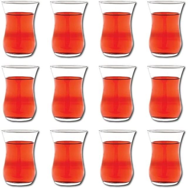 Turkish Tea Glasses, Set of 12 Authentic Turkish Tea Cups, 4 Ounce Tea ...