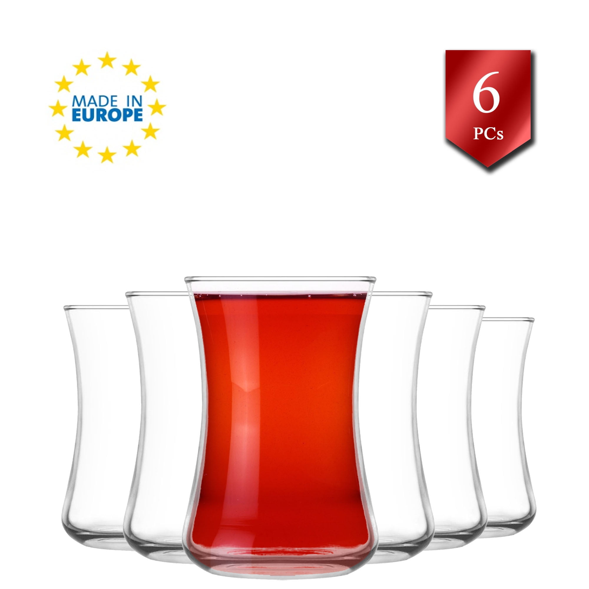 Turkish Tea Glasses Set of 6, Authentic Small Crystal Glass Clear ...