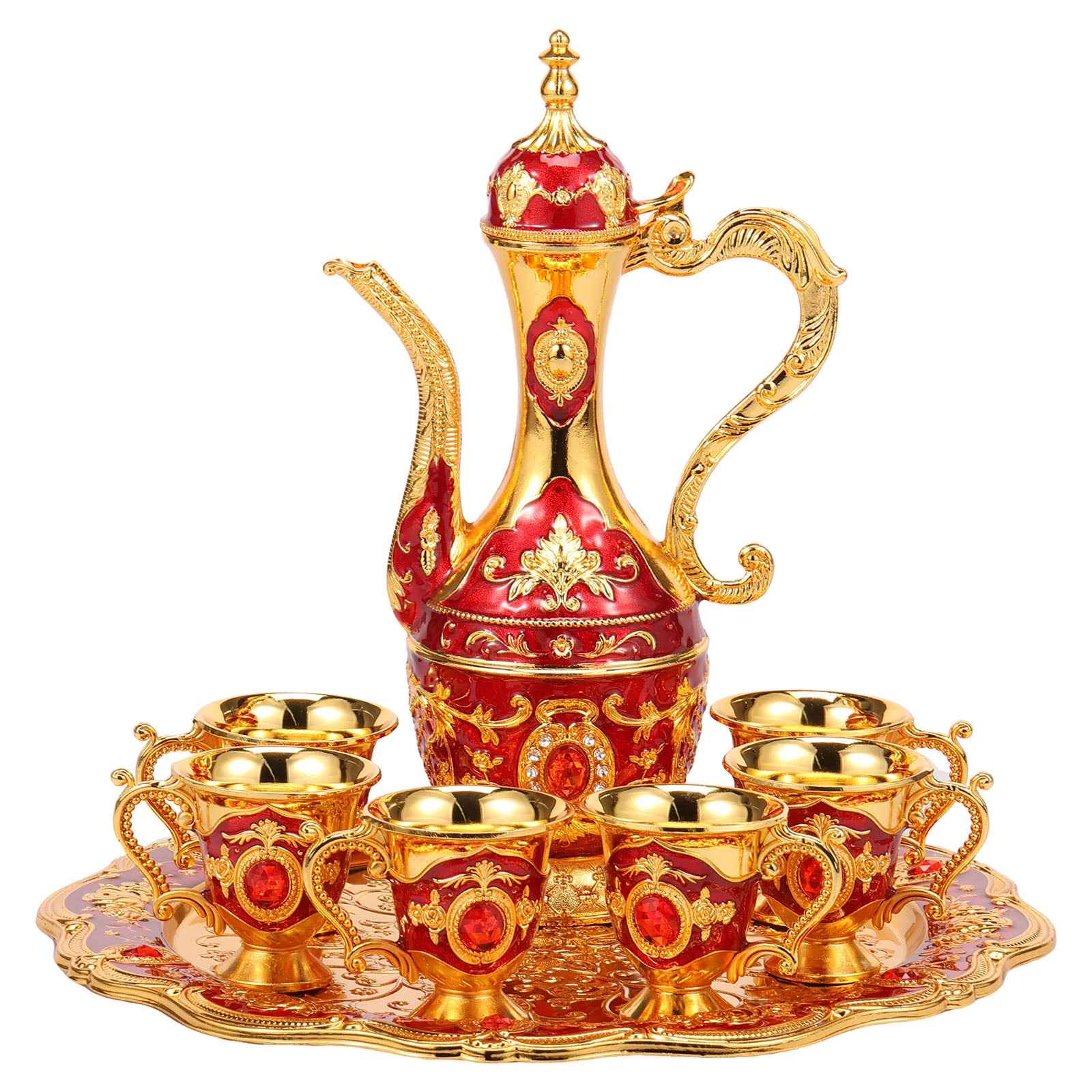 Turkish Tea Set Vintage Turkish Coffee Set with Pot Tray 6 Cup ...