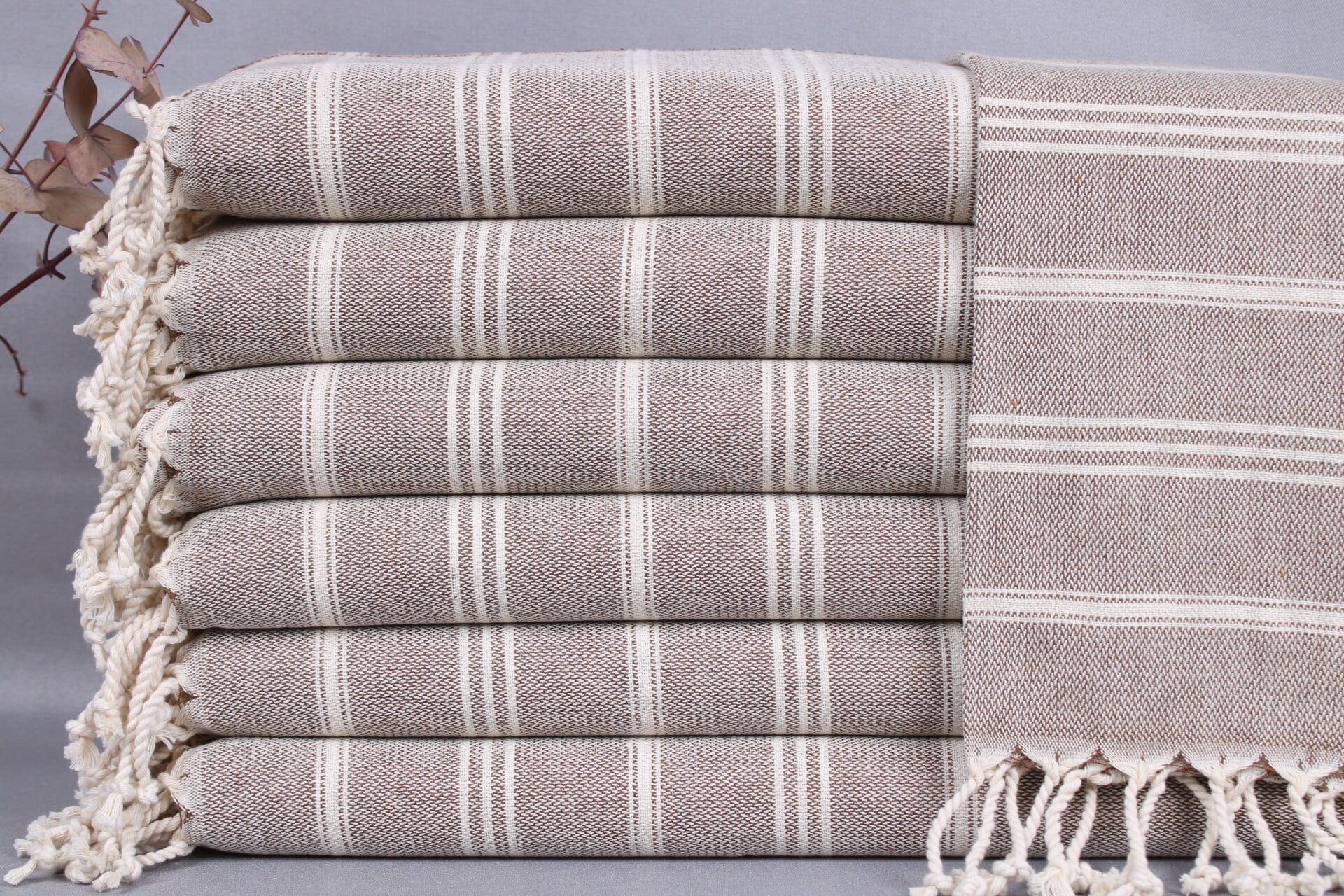 Turkish Tea Towels, Kitchen Towel, Brown Napkin, Striped Peshkir, 24x36 ...