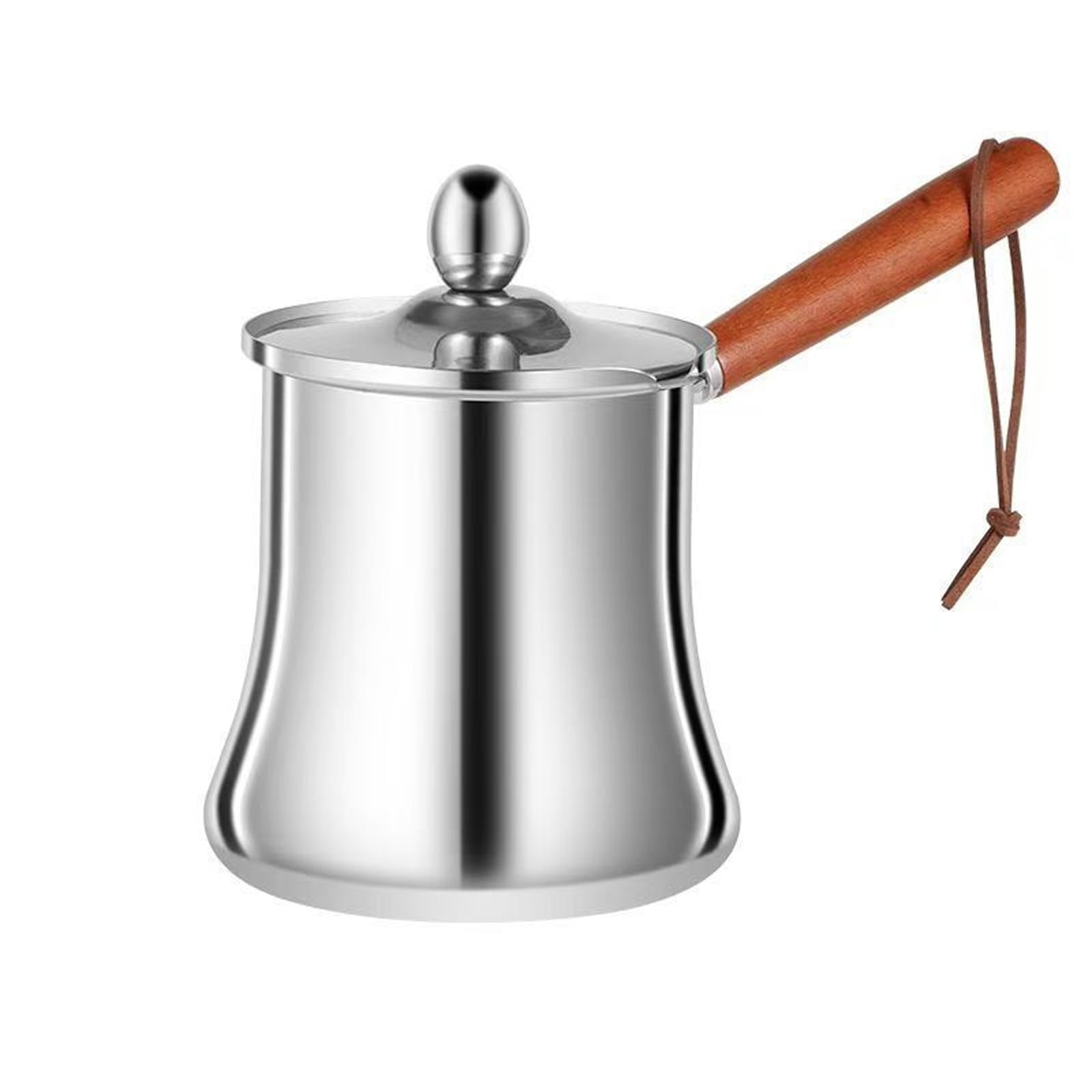 Turkish coffee pot made of stainless steel, milk warmer with spout and ...