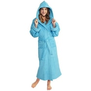 Women 100% Luxury Terry Cotton Hooded Shawl Bathrobe Toweling Spa - Walmart.com