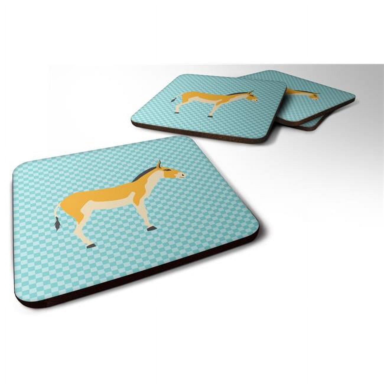Turkmenian Kulan Donkey Blue Check Foam Coaster - Walmart.com
