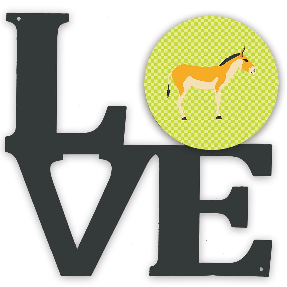 Turkmenian Kulan Donkey Green Metal Wall Artwork LOVE - Walmart.com