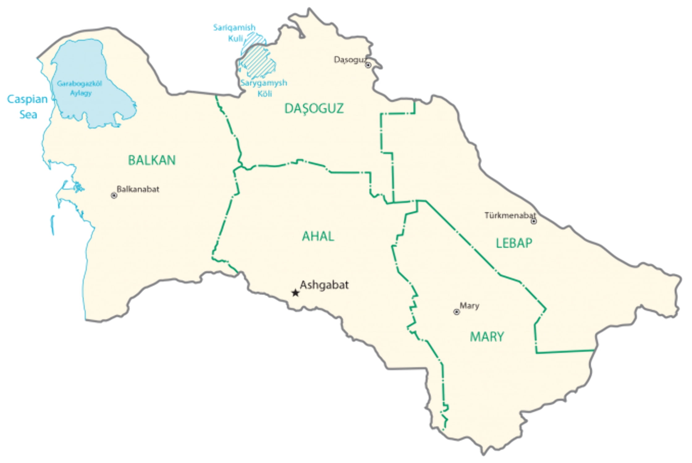 Turkmenistan Province Map GLOSSY POSTER PICTURE PHOTO PRINT BANNER ...