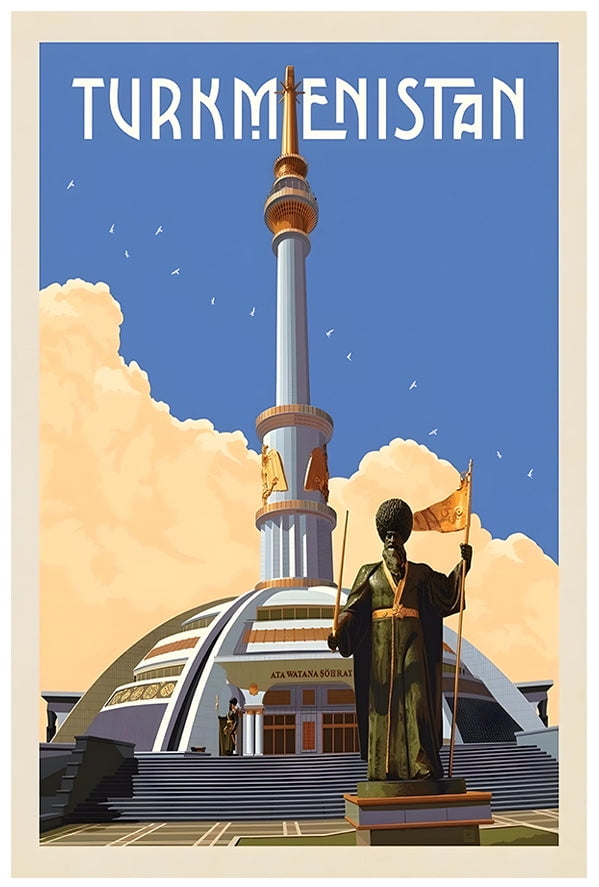 Turkmenistan - Vintage Travel Poster (11x17Inches) - Walmart.com