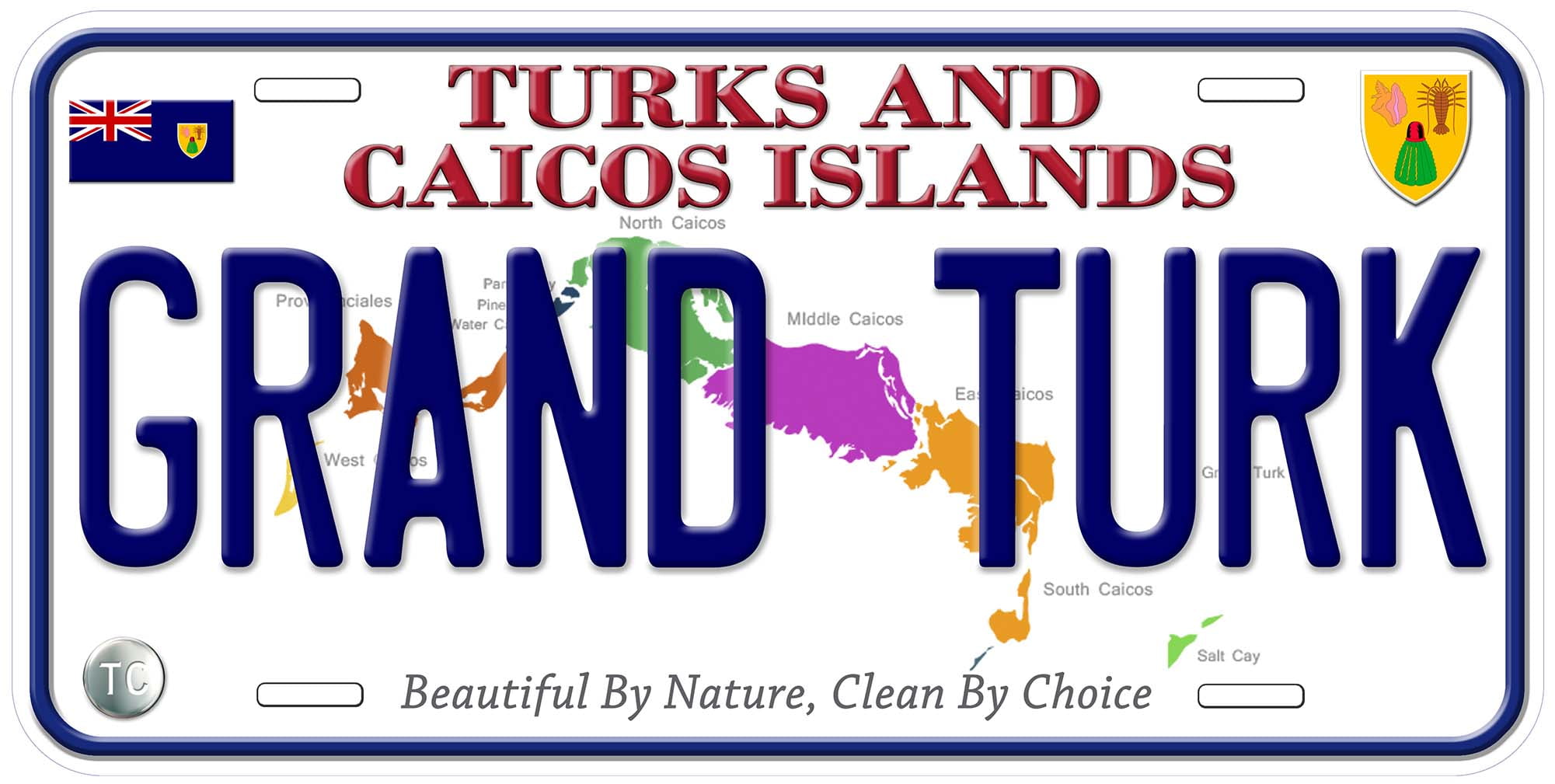 Turks and Caicos Islands Grand Turk Custom Novelty Car License Plate ...