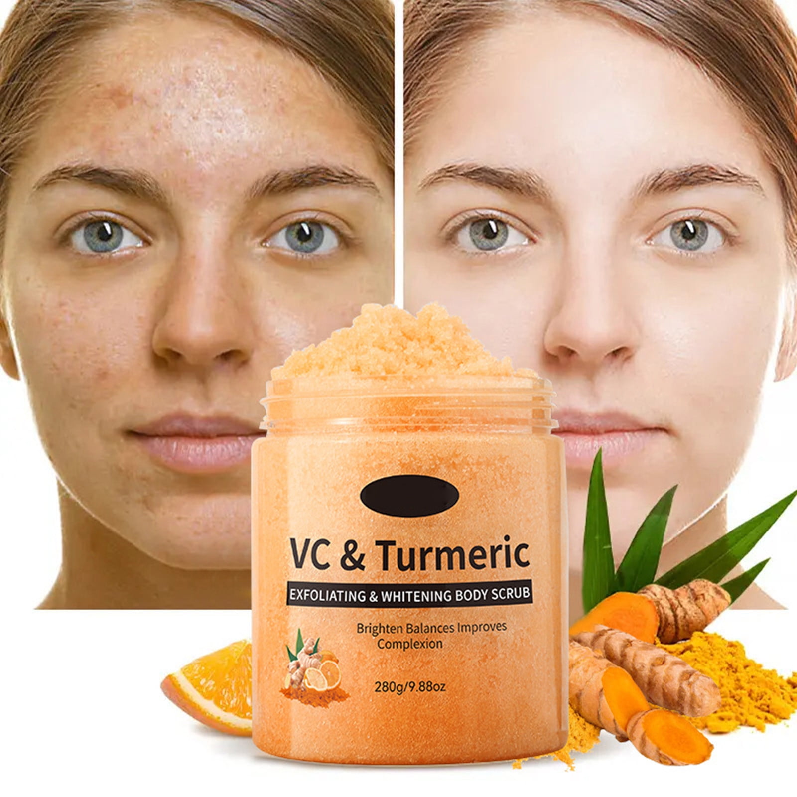 Turmeric Body Scrub Moisturizing and Exfoliating Body, Face, Hand, Foot Scrub,Nourishes Skin ...