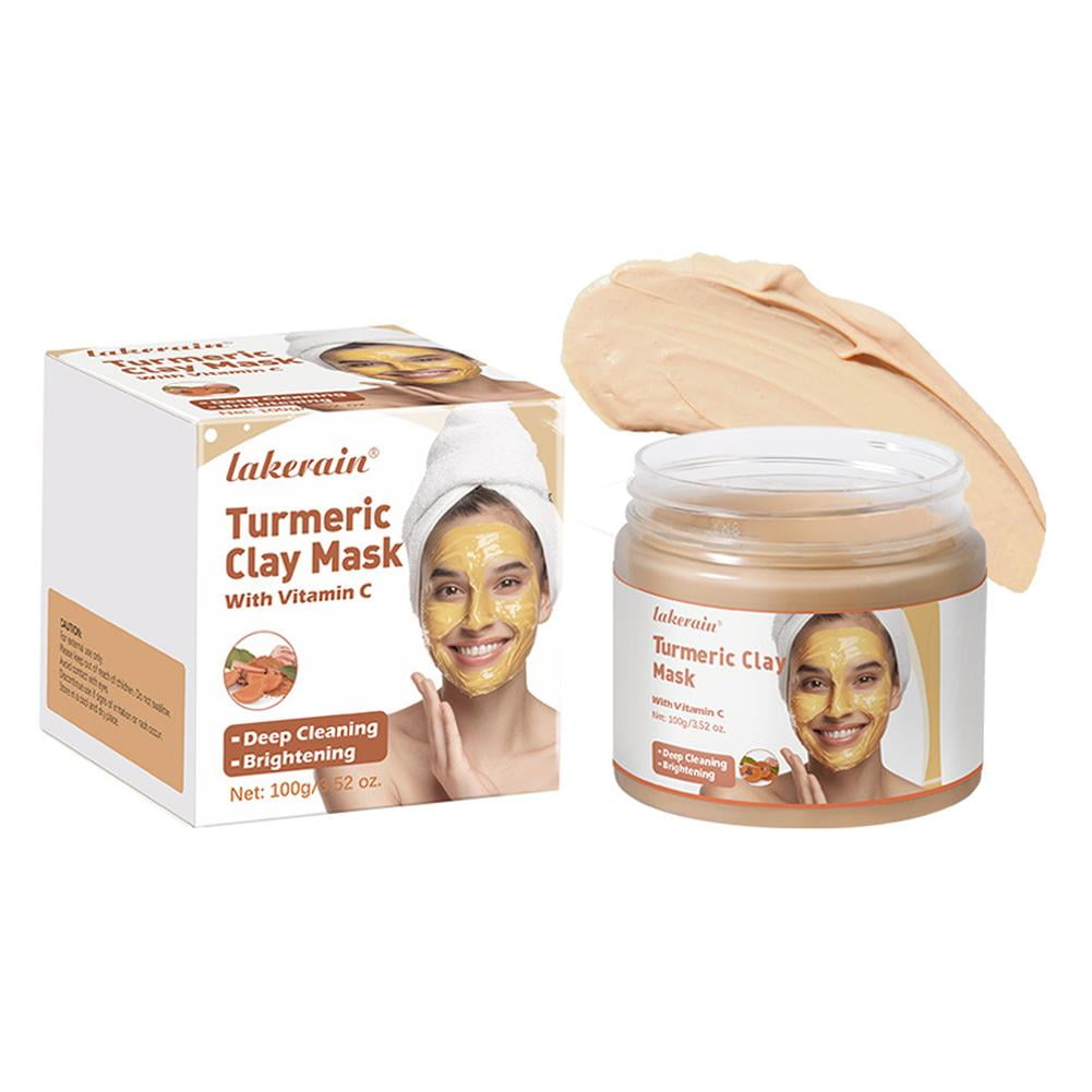 Turmeric Clay Mask Deep Cleansing Brightening AntiAcne Facial Mud Mask ...