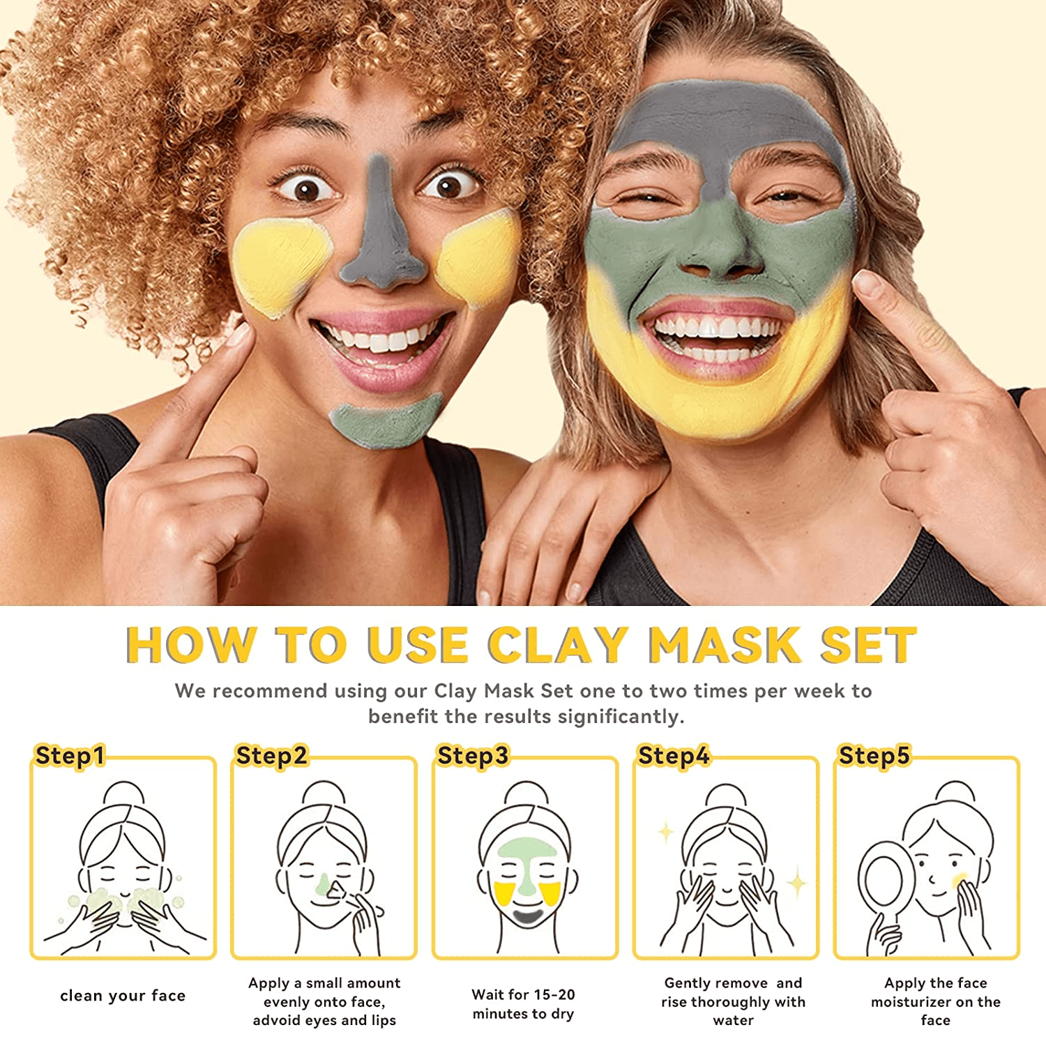 Turmeric Clay Mask - Green Tea Clay Mask - Dead Sea Minerals Mud Mask ...
