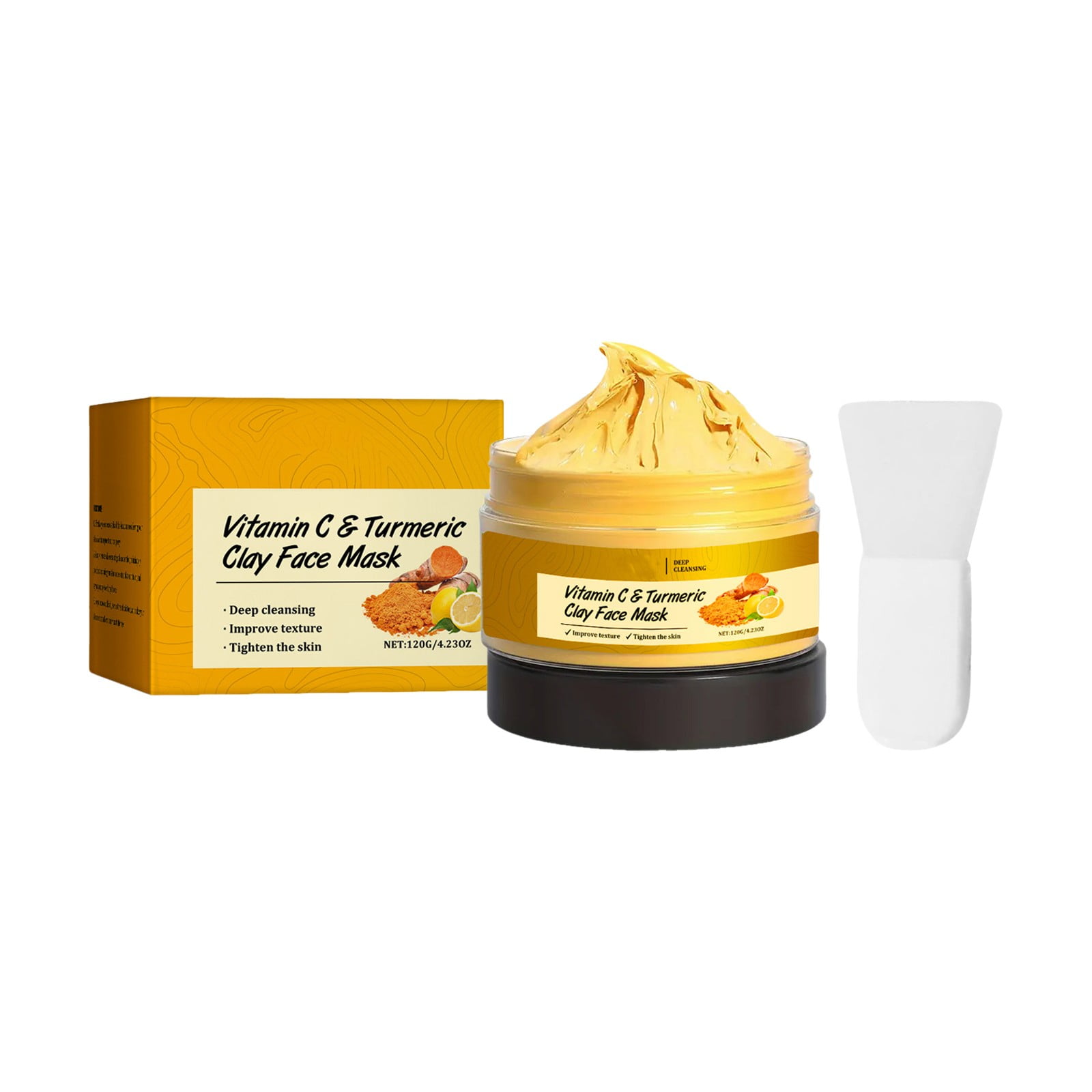 Turmeric Clay Mask with Vitamin C Deep Cleansing Face Mask for Skin ...