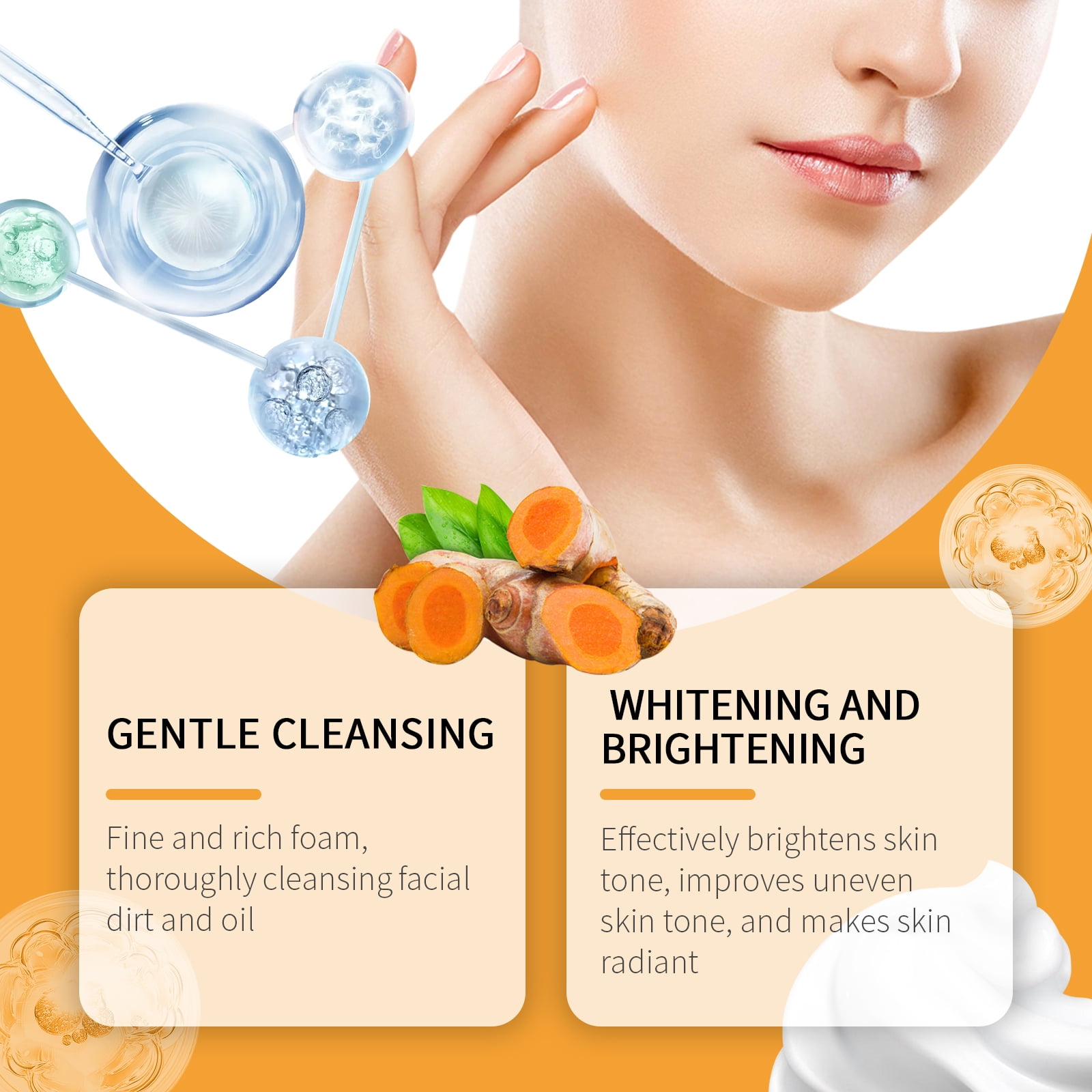 Turmeric Cleansing Mousse, a cleanser that gently cleanses the pores of ...