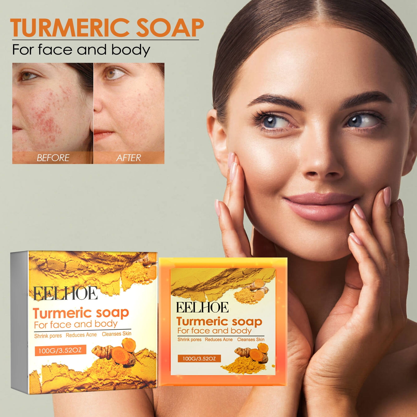 Turmeric Cleansing Soap for Gentle Skin Cleansing, Even Skin Tone ...
