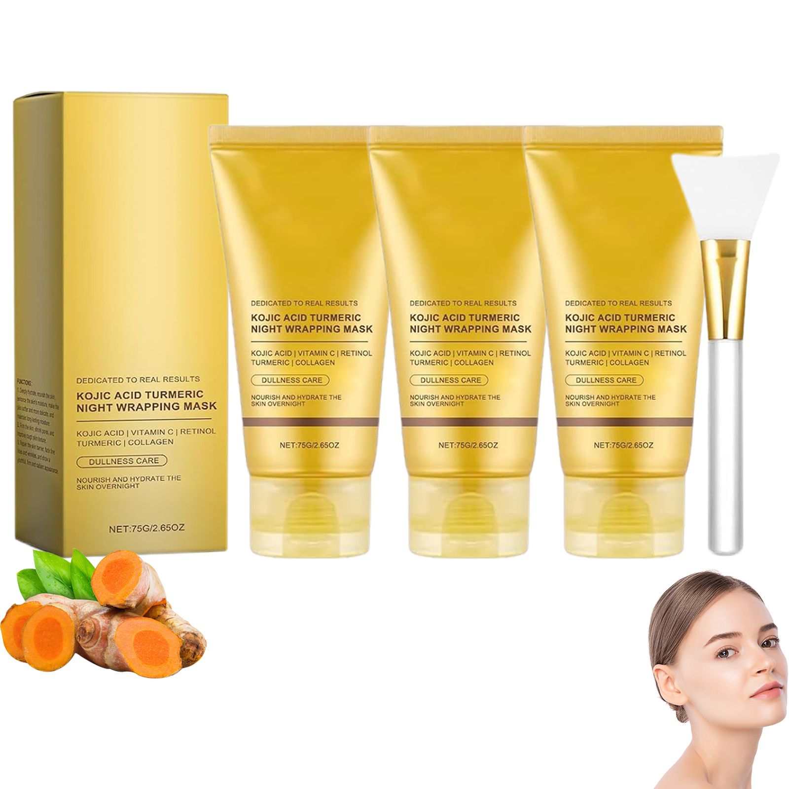 Turmeric Collagen Night Wrapping Mask, Turmeric Overnight Mask For ...