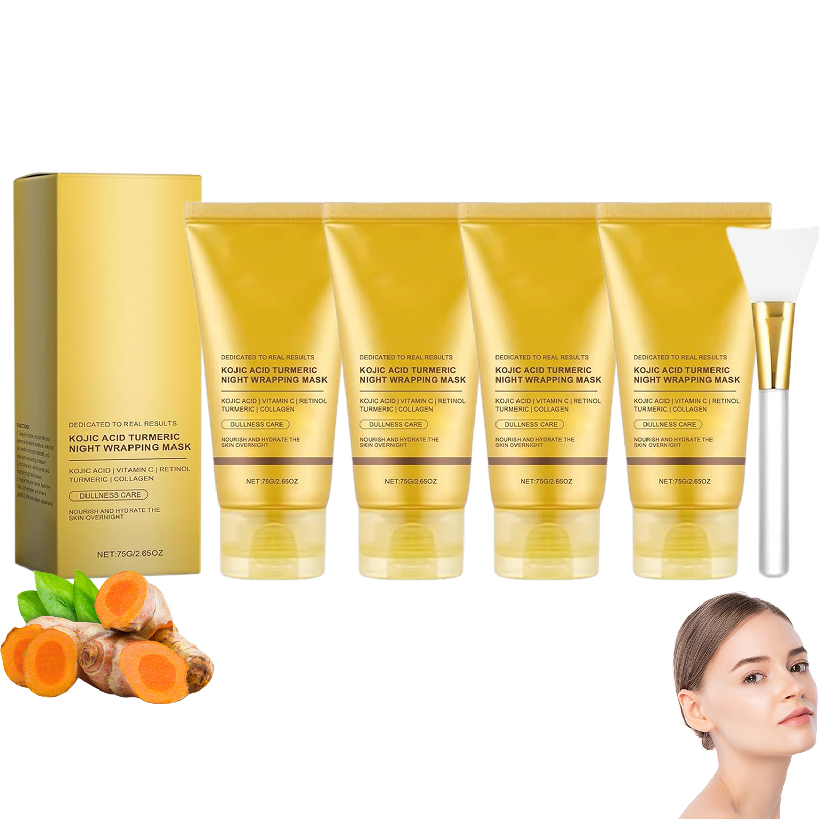 Turmeric Collagen Night Wrapping Mask, Turmeric Overnight Mask For ...
