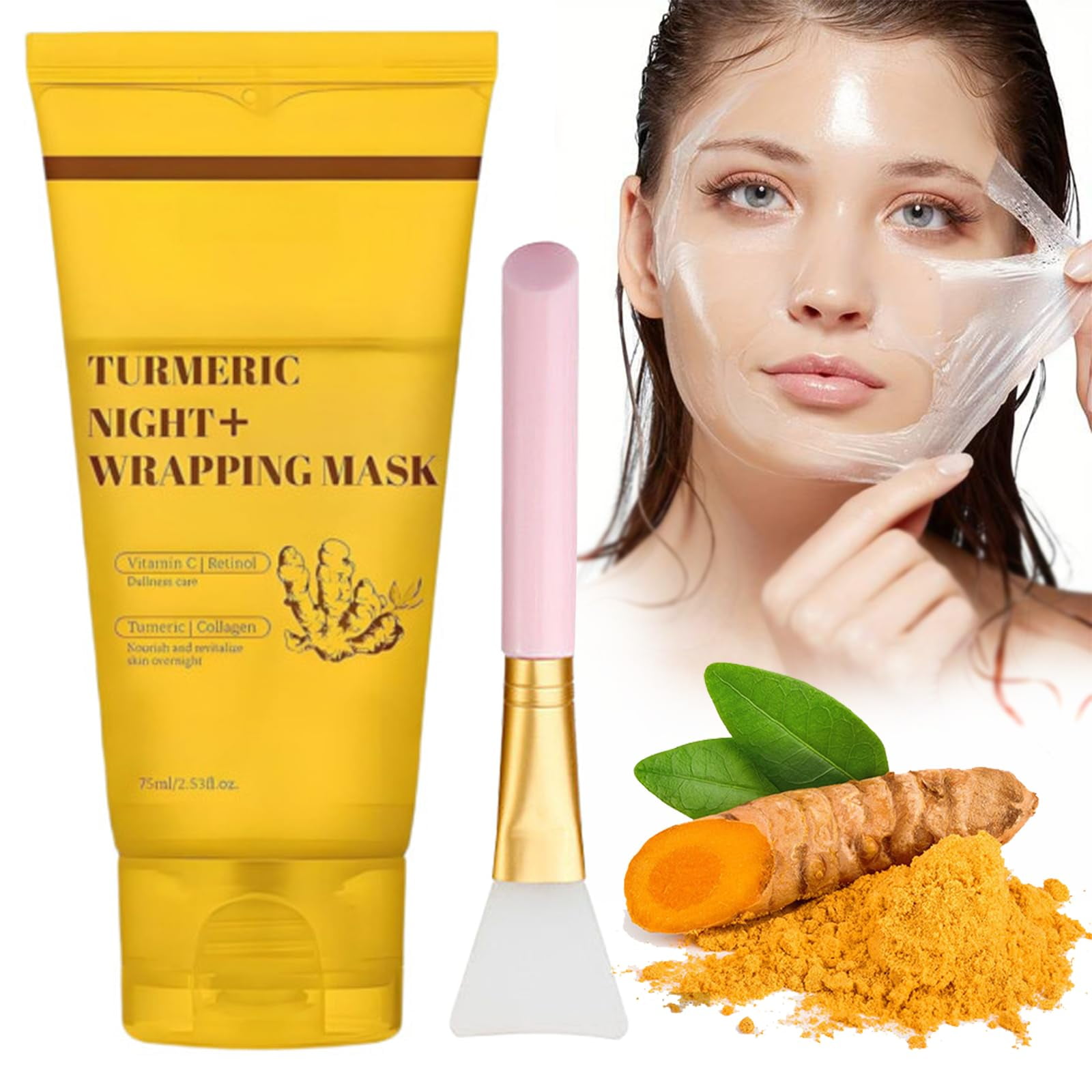 Turmeric Collagen Night Wrapping Mask, Turmeric Overnight Wrapping Peel ...